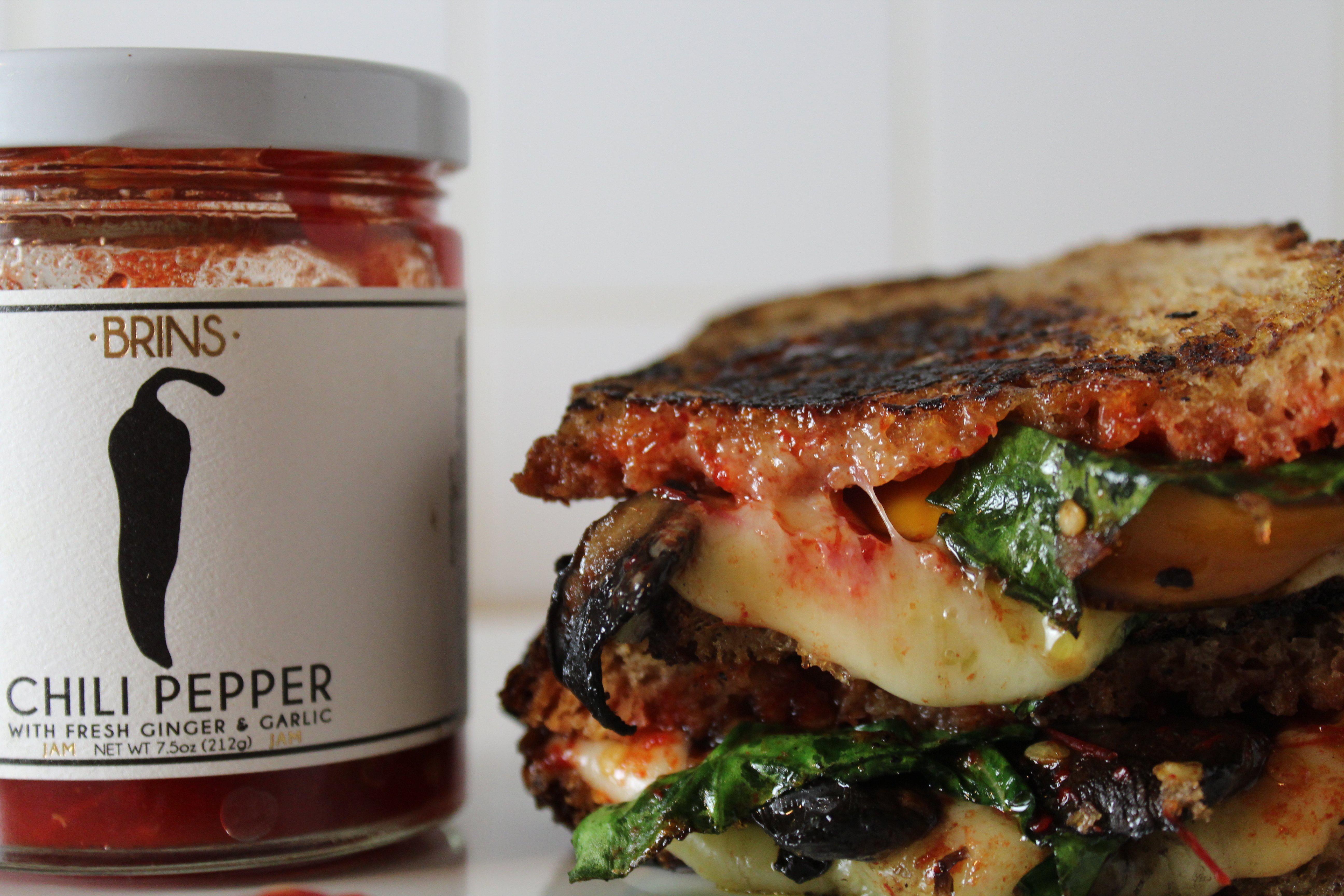 Grilled Cheese with Gruyère AOP, Mushrooms, Peppers + Chili Pepper Jam ...